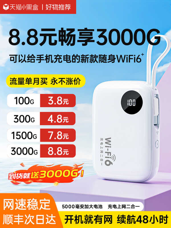 2025 New Power Bank Portable WiFi 6 2-in-1 Wireless Mobile WLFL Three ...