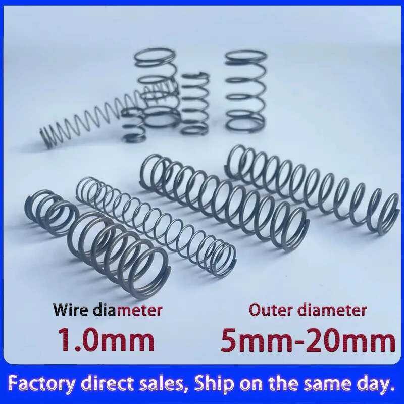 Steel ⭐ Spring Compression - 1.0Mm Wire, 6-20Mm OD & 10-100Mm Length ...