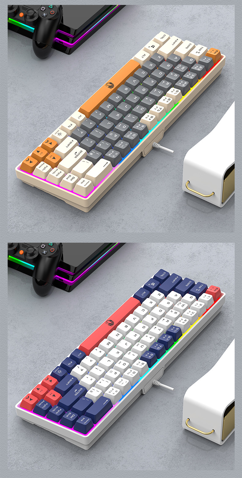 Zeus x RAIKU K68 68-Key Compact RGB Gaming Keyboard with 3 Keycaps ...