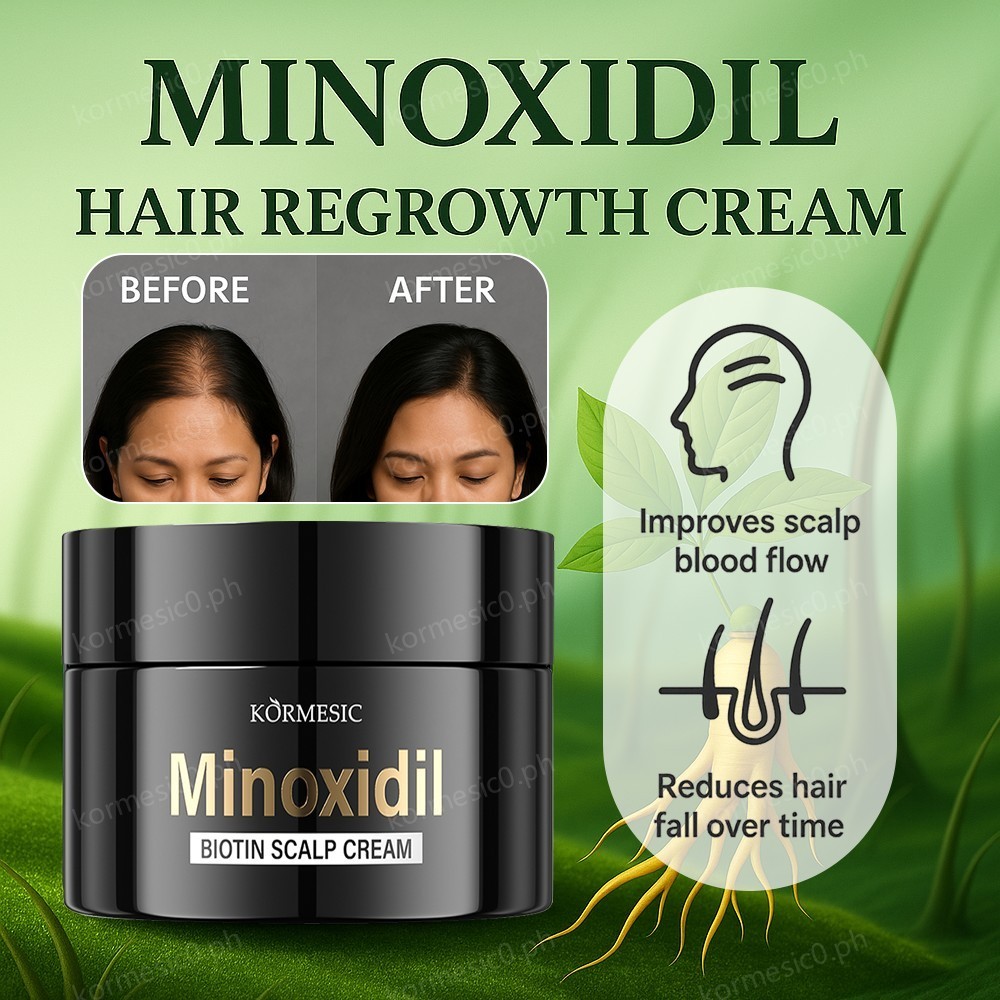 KORMESIC 5% Minoxidil Biotin Scalp Cream 100g - Hair Growth DHT Blocker ...