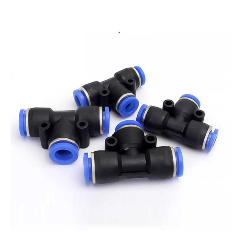 Tee Pe/Peg Pneumatic Pipe Air Quick Release Fitting Plastic Connector ...