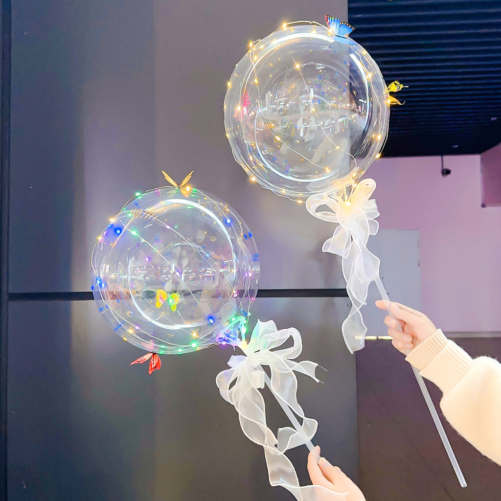 Exquisite Transparent Butterfly Bobo Ball with LED Light String - DIY ...