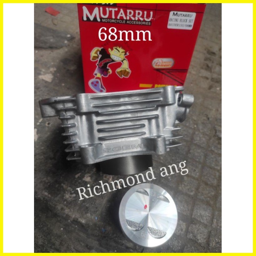 ∈ Mutarru steel cylinder 68mm 68 block borekit set Raider 150 R150 carb ...