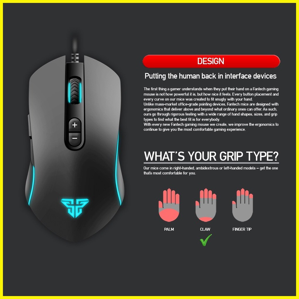 Fantech X9 Thor Macro RGB Gaming Mouse 6D Programmable Buttons ...
