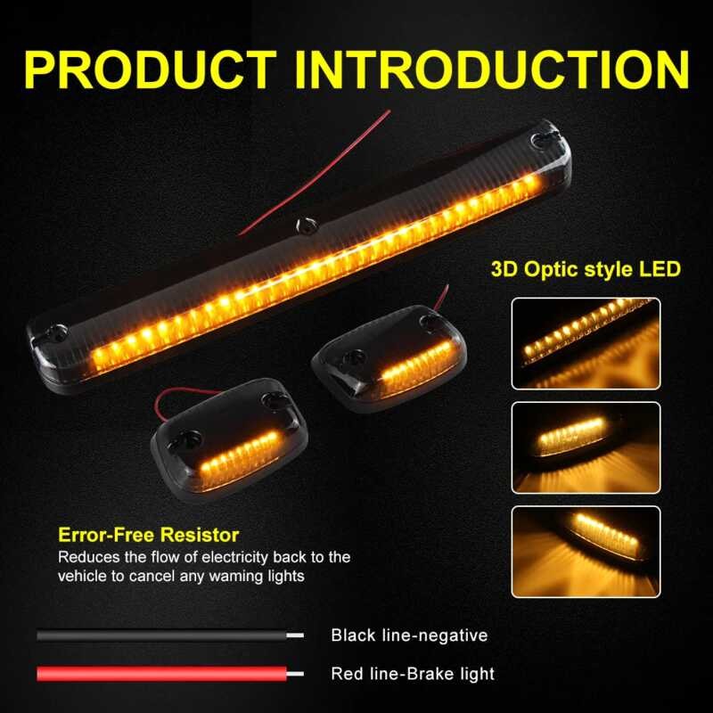 LY LED Roof Safety Marker Lights ning Lamp Amber Light Fit For Chevy ...