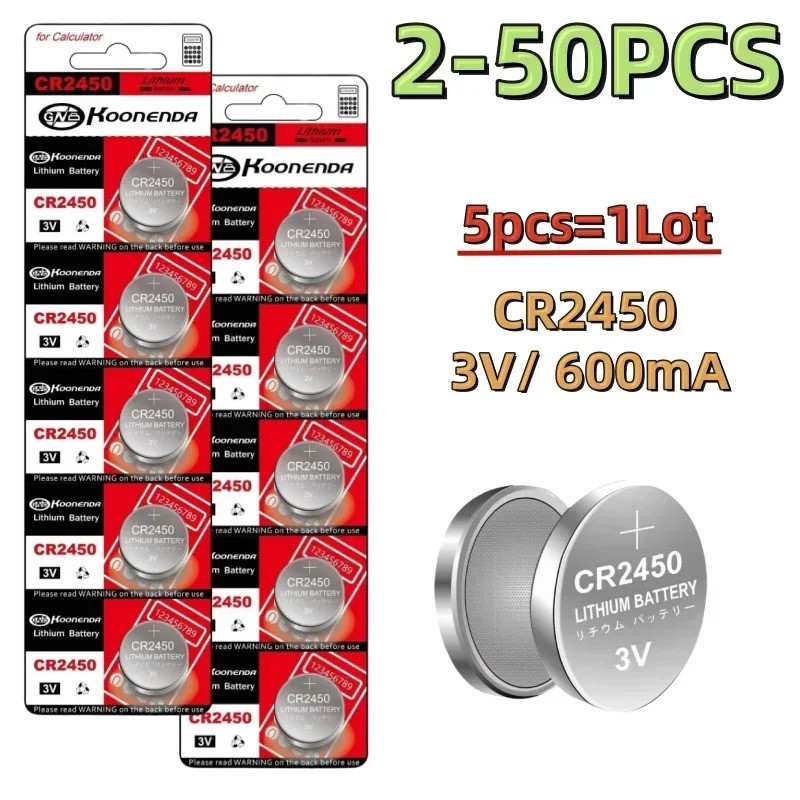 545 Cr2450 3 3V Lithium Battery CR 2450 Dl2450 Br2450 Lm2450 Kcr5029 ...
