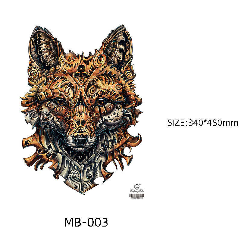 Full Printed Tattoo There Are Big Striped Guan Gong, Black And White ...