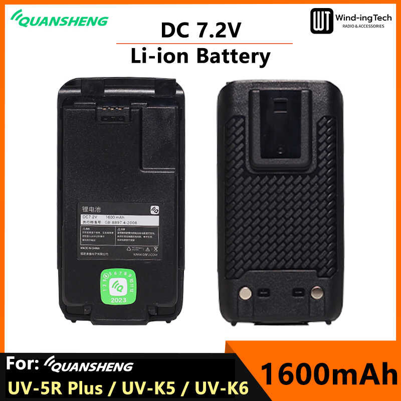 3 Uv-K6 2 DC 7.2V 1600Mah Li-Ion Battery Bpk5 For Quansheng 5R Plus ...