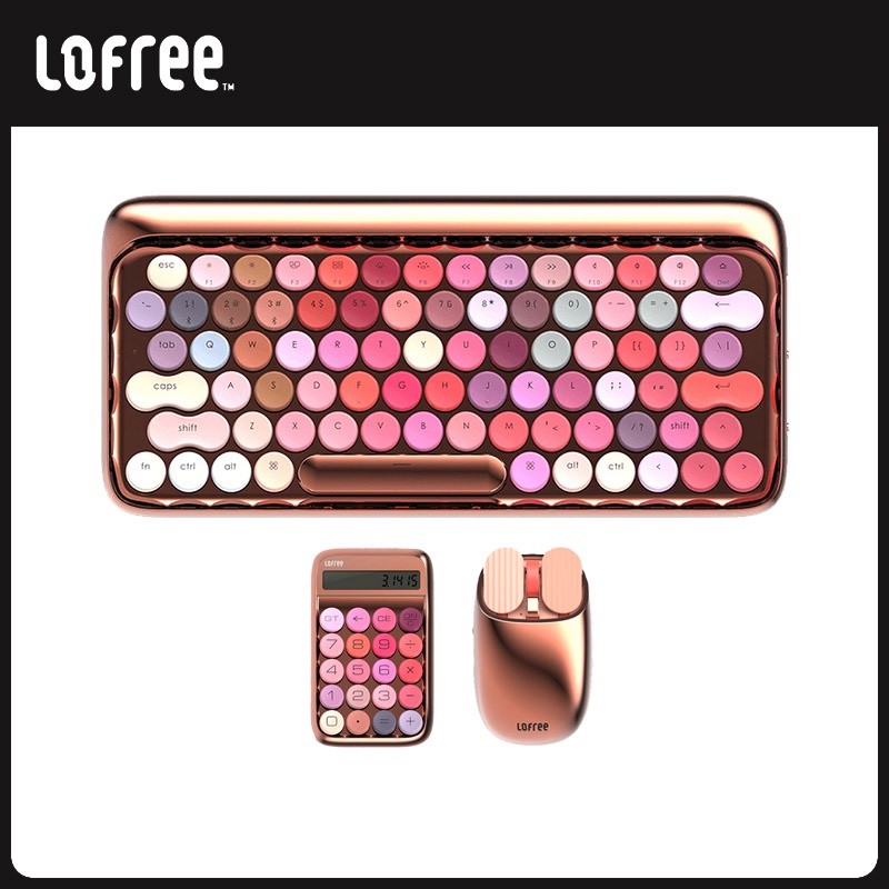 Lofree Mechanical Dot Bluetooth Wireless Keyboard Rose Gold For Windows ...