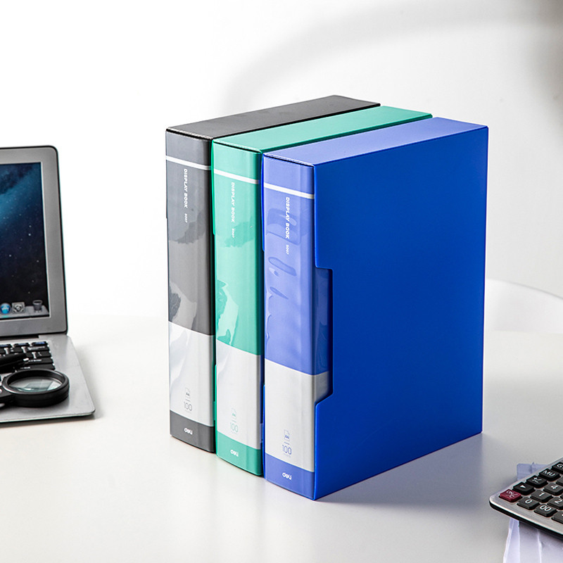 Deli A4 Display Book Clear Folder 100 Pockets File Documents Storage ...