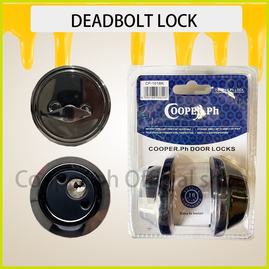 Cooper.ph deadbolt lock black silver gold door knob door lock | Shopee ...
