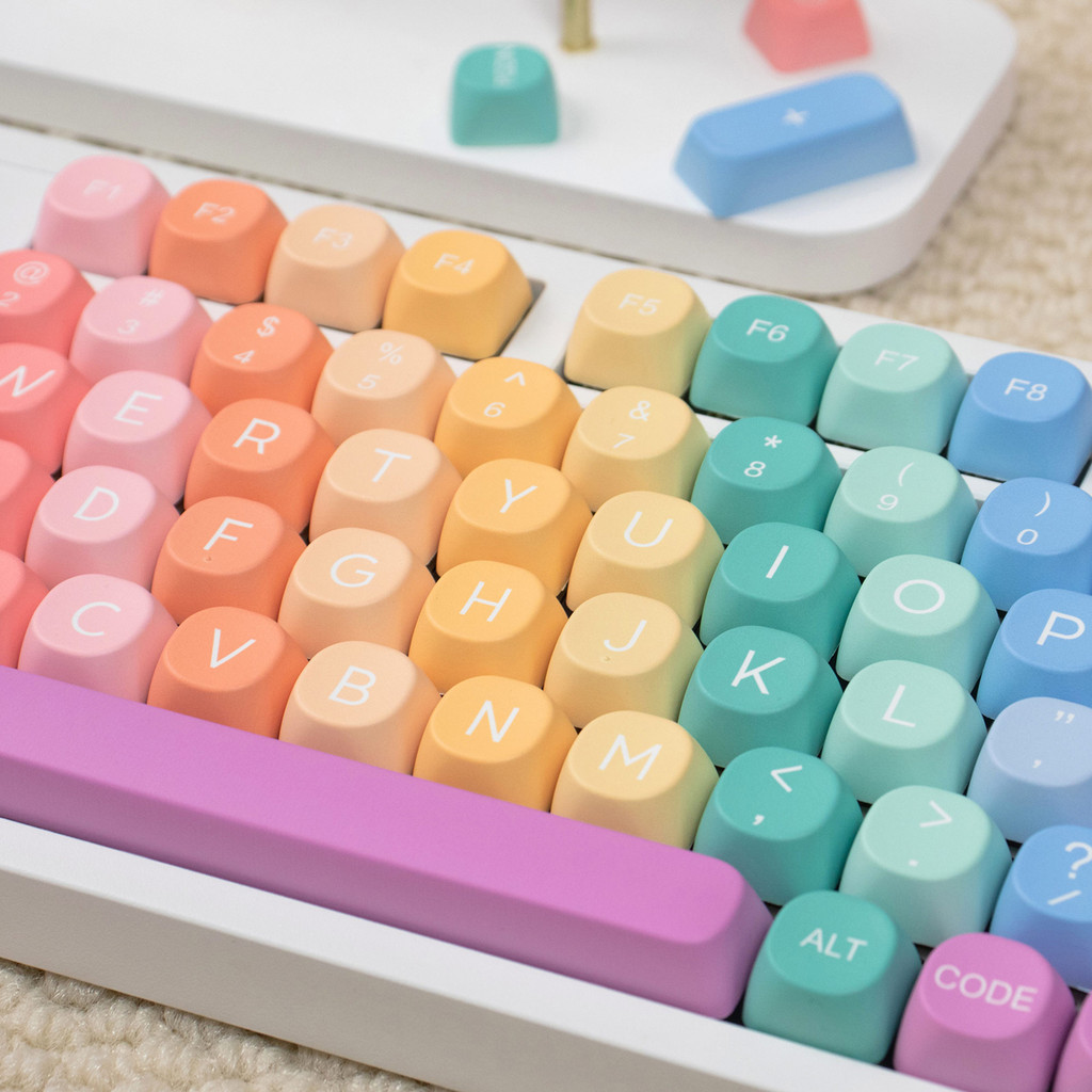 Rainbow MOA Profile Keycaps 126 Keys Cute Candy colorful PBT Keycap set ...
