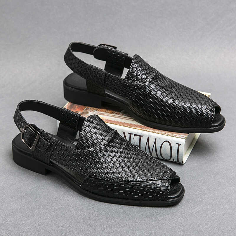 ummer Roman Sandals For Men 2025 New British Fashion Woven Buckle ...