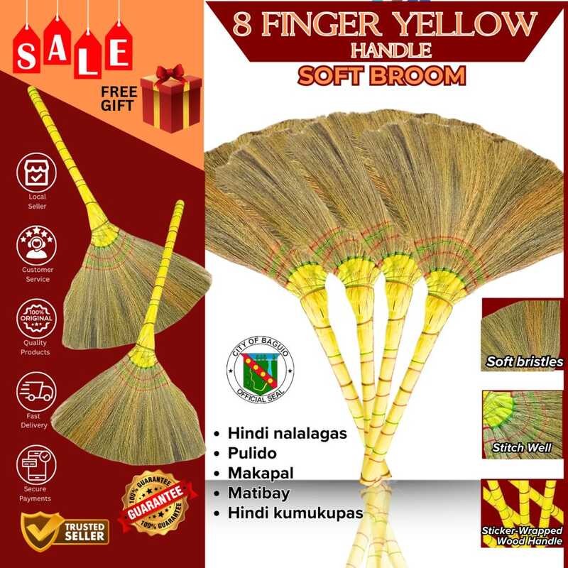 C61 Omnimerchdepot Walis 8 Finger Yellow Handle Tambo Soft Broom ...