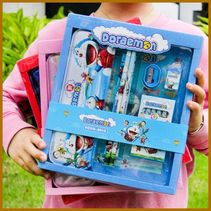 12in1 Cartoon Kids Stationery Set Frozen Doraemon Ruler Spiderman ...