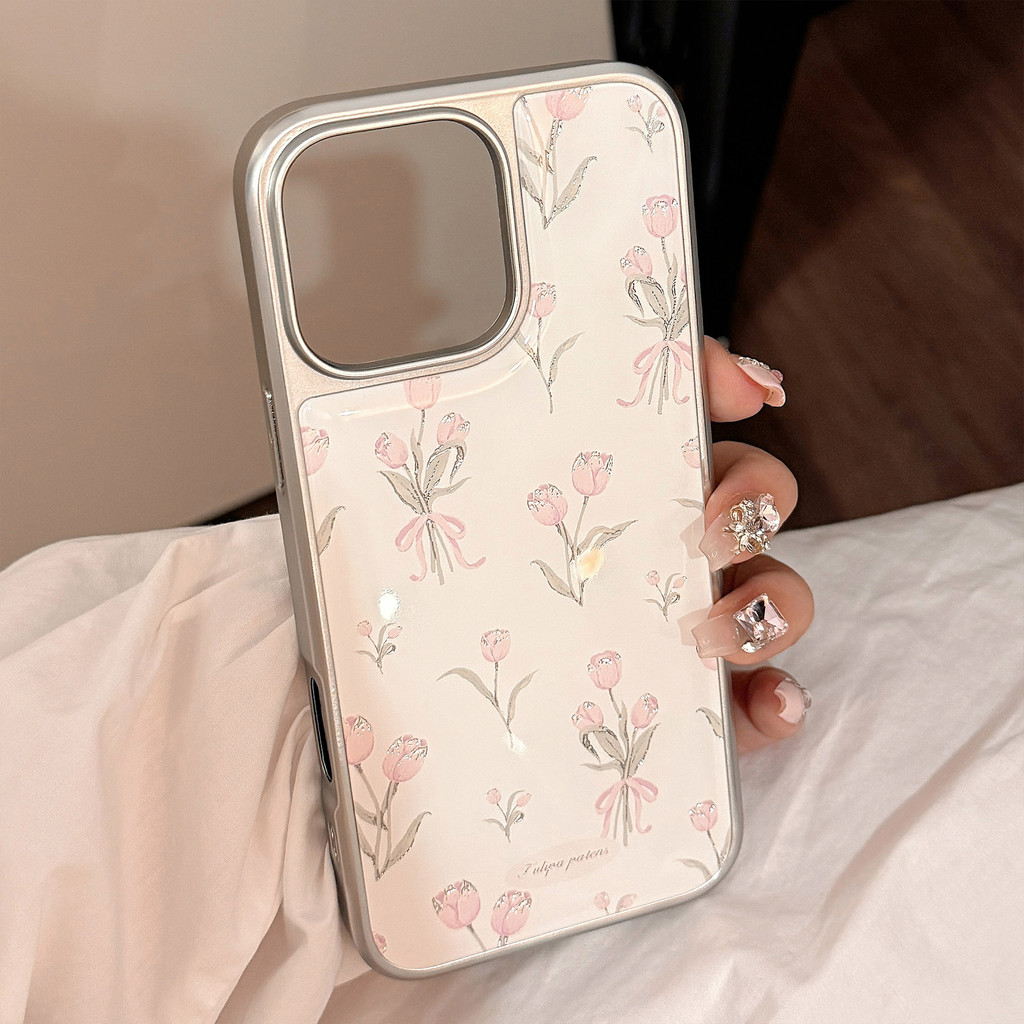 Phone Case with Electroplated TPU Frame Resin Drip Craft and Gilded ...