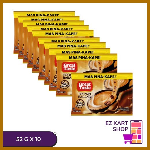 EZ KART GREAT TASTE COFFEE BROWN BARAKO TWIN 10/52G | Shopee Philippines