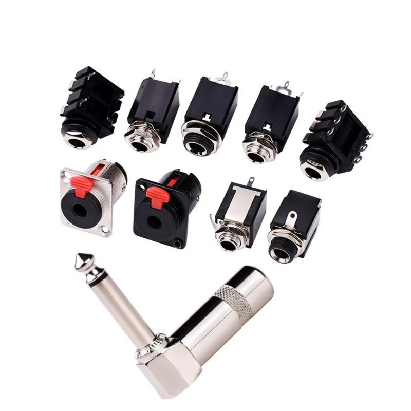 6.5mm Audio Plug Connector Right Angle Mono Channel Adapter for ...