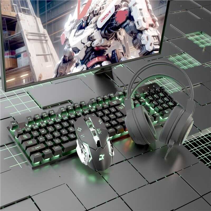 96 Keyboard, Mouse, Earphone Set Wired Mechanical Touch USB Esports ...