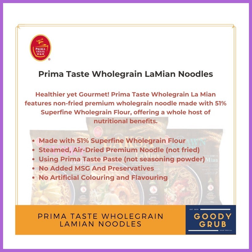 ๑ Prima Taste Singapore Wholegrain LaMian Instant Noodles| Laksa Curry ...