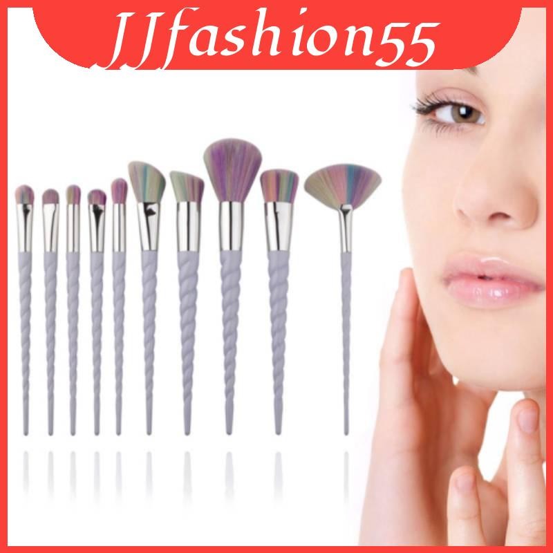 10-piece Unicorn Premium Makeup Brush Set With Spiral Design And ...