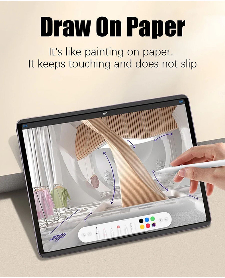 TBTIC Magnetic Matte Paper Like Screen Protector For Samsung Tab S10 S9 ...