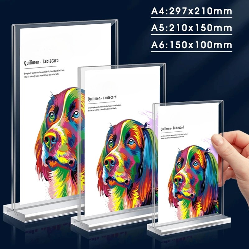 A4/A5/A6 Table Top Acrylic Sign Holder Menu Sign Holder Photo Display ...