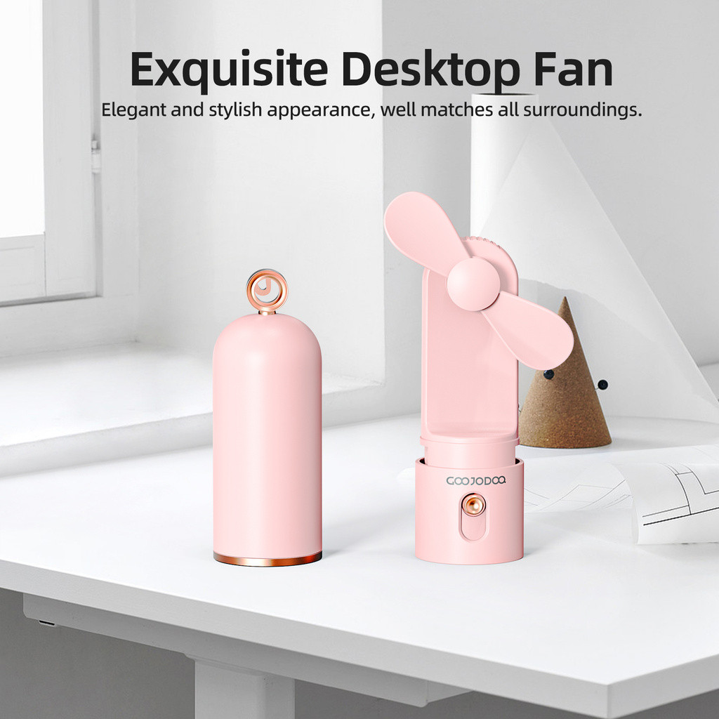 GOOJODOQ Mini Handheld Fan with 3 Speed Levels Automatic Stop Safe ...
