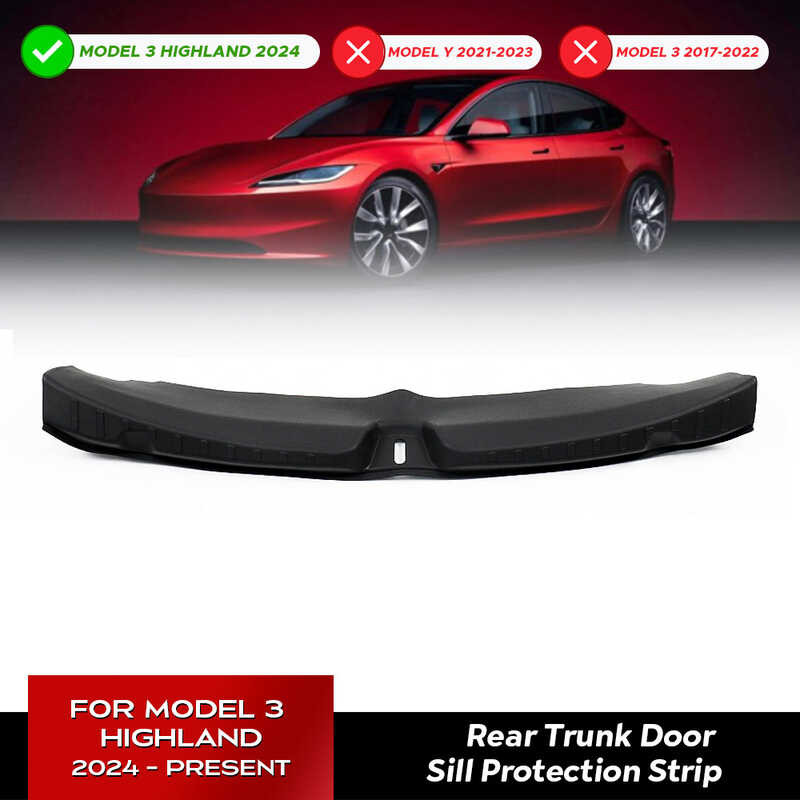 For Tesla New Model 3 Highland 2024 Trunk Threshold Strip TPE Or Metal ...