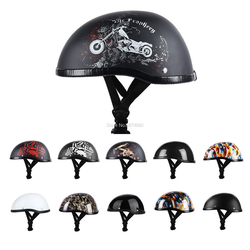 Adult Motorcycle Half Face Vintage Helmet Hat Cap Men/Women Motorcross ...