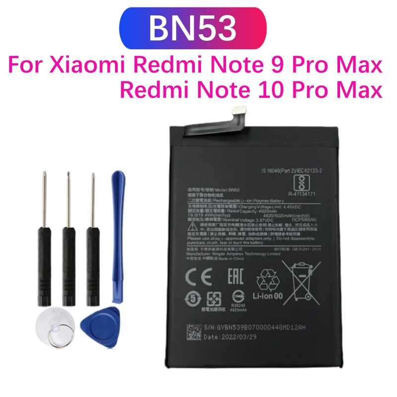 BN53 For Xiaomi 9 / Redmi Note 10 Pro Max (Global) 5020mAh Phone ...
