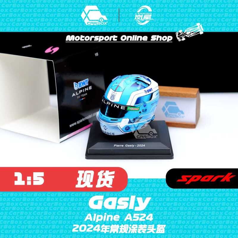 [CarBox] F1 driver helmet Spark 1:5 Gasley 2024 regular Alpine A524 ...