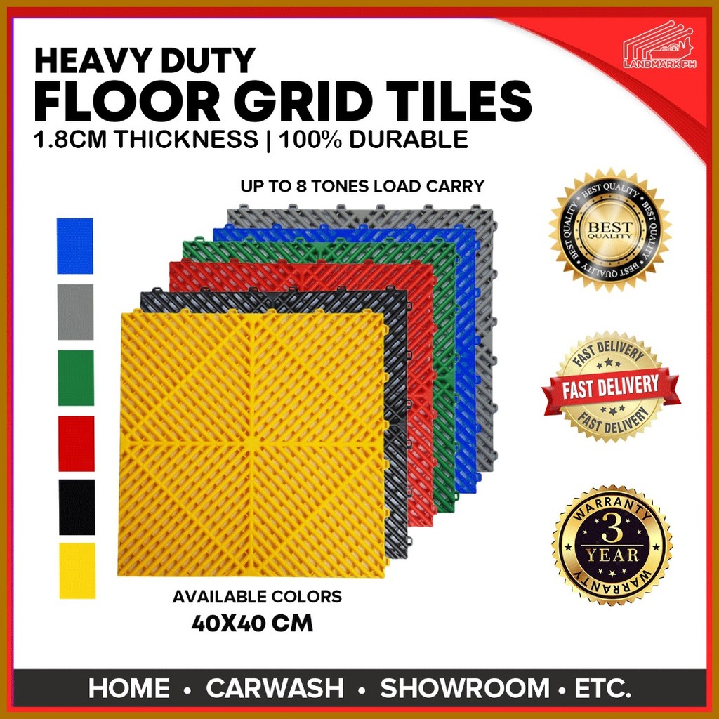 Floor Grid Tiles Matting 40x40cm / Garage Polypropylene Grille / Drain ...