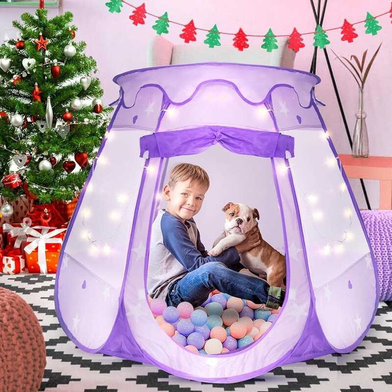 々 Princess Tent for Kids, Ball Pits for Toddlers 1-3 with Star Light ...