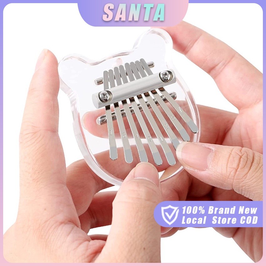♞8 Keys Mini Kalimba Transparent Crystal Kalimba Thumb Piano Exquisite ...