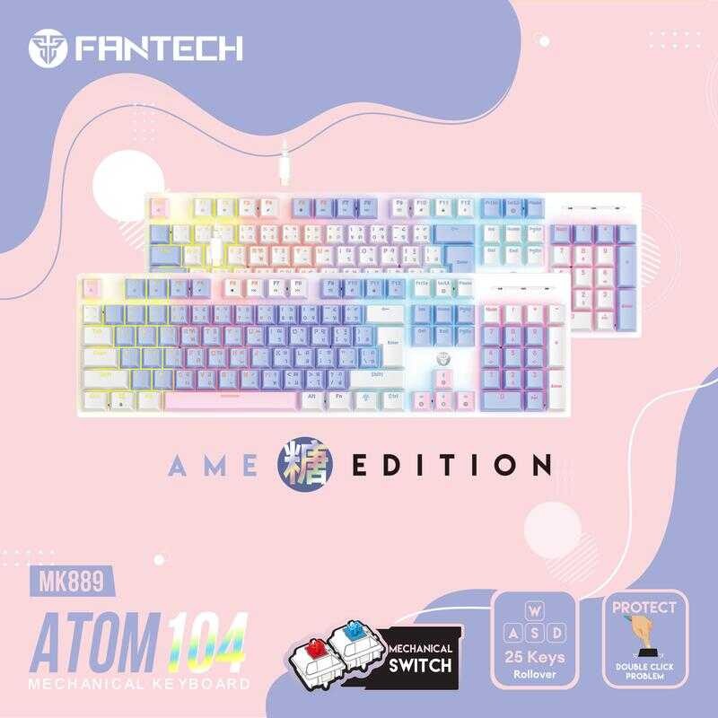 FANTECH 889S Mechanical Blue/Red Switch MIZU / AME EDITION Gaming ...