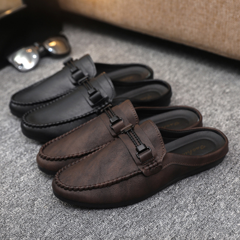 Fashion Men Leather Loafers Outdoor Breathable Mens Casual Shoes Slip ...