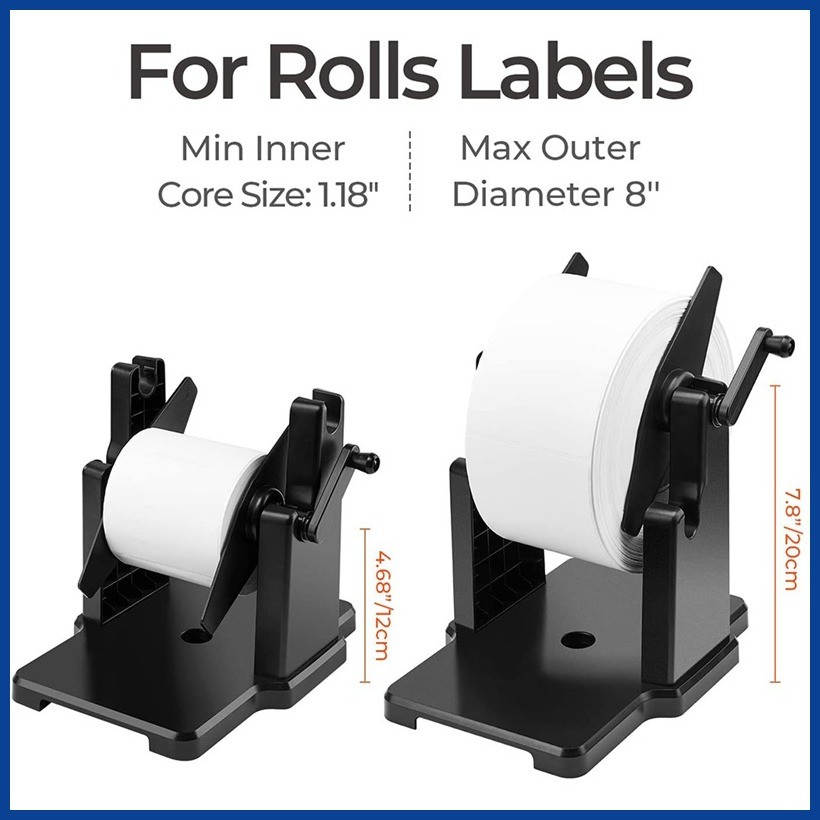 External Rolls Label Holder, 2 in 1 Fanfold Stack Paper Holder for ...