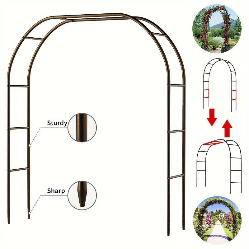 Metal 1Pc, Arch, 100Inch Large Size Heavy Duty Steel Frame Garden With ...