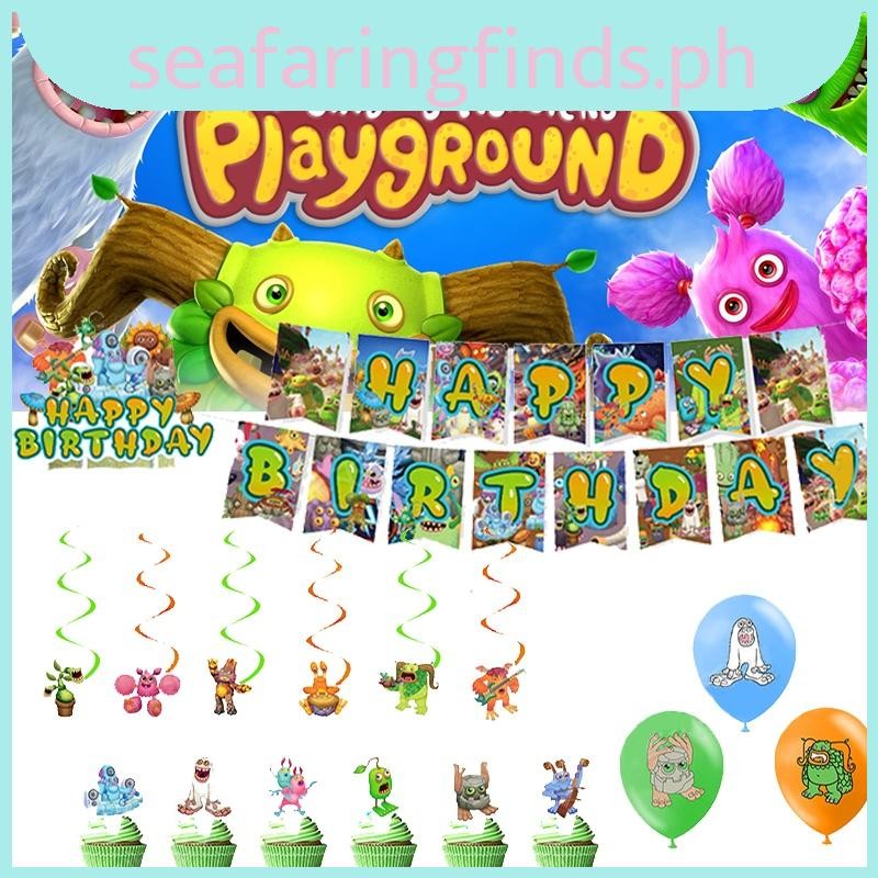 My Singing Monster Theme Birthday Banner Balloon Party Supplies ...