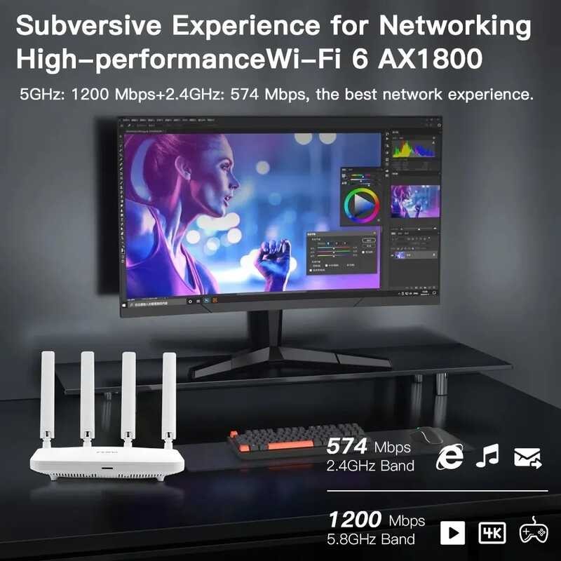 WIFI FENVI 6 Ax1800 Wireless Dual Band 2.4G&5Ghz Gigabit Lan Router Mu ...