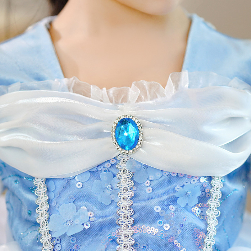 Cinderella Light Blue Princess Dress For Kids Girl Costume Cosplay ...
