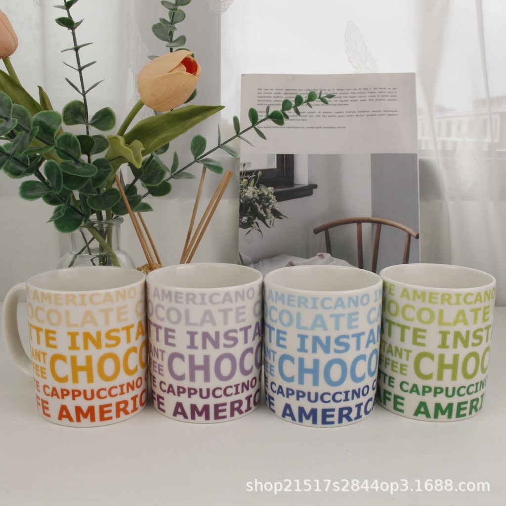Advanced Creative ♡ Letter Ceramic Office Water Cup With Handle Home ...