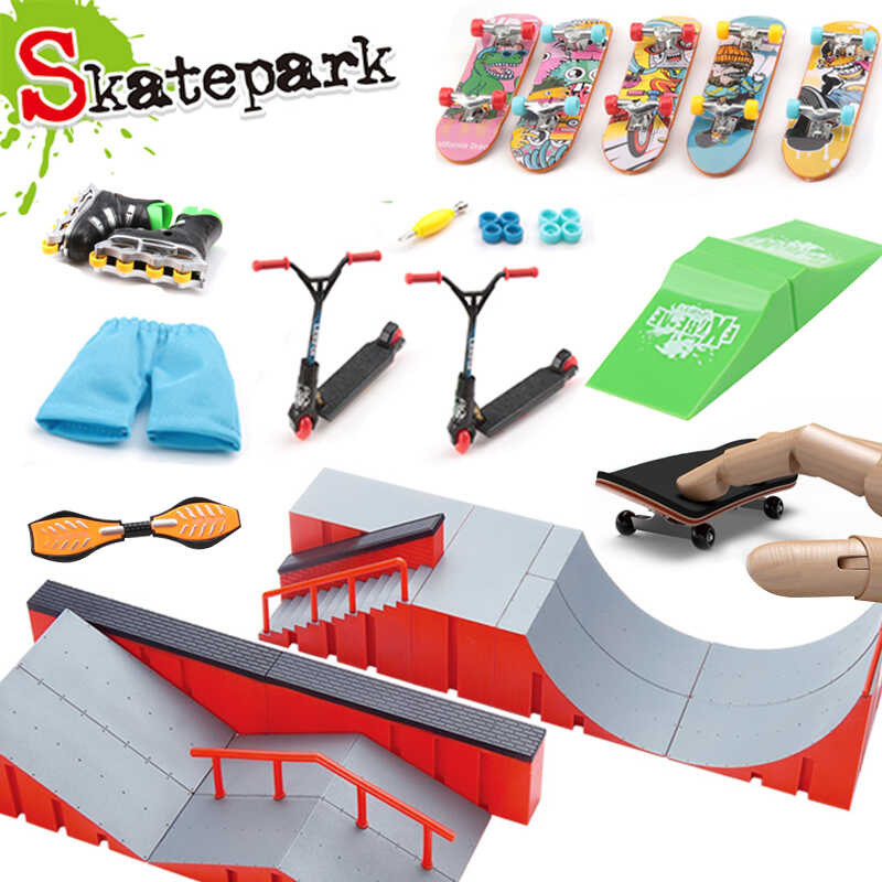 Big Skateboard Scene DIY Mini Skate Park Finger Skatepark Ramp Track ...