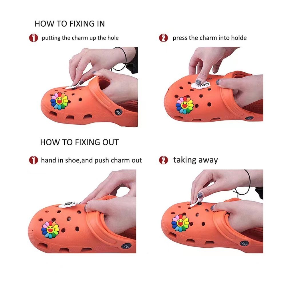 Jibbit Shoe Charms Cartoon Decoration PVC Accessories with Button ...