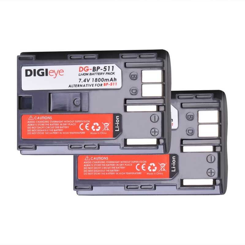 8Bb 1800Mah Bp-511 2 Bp-511A Batteries For Canon EOS 5D 10D 20D 30D 40D ...