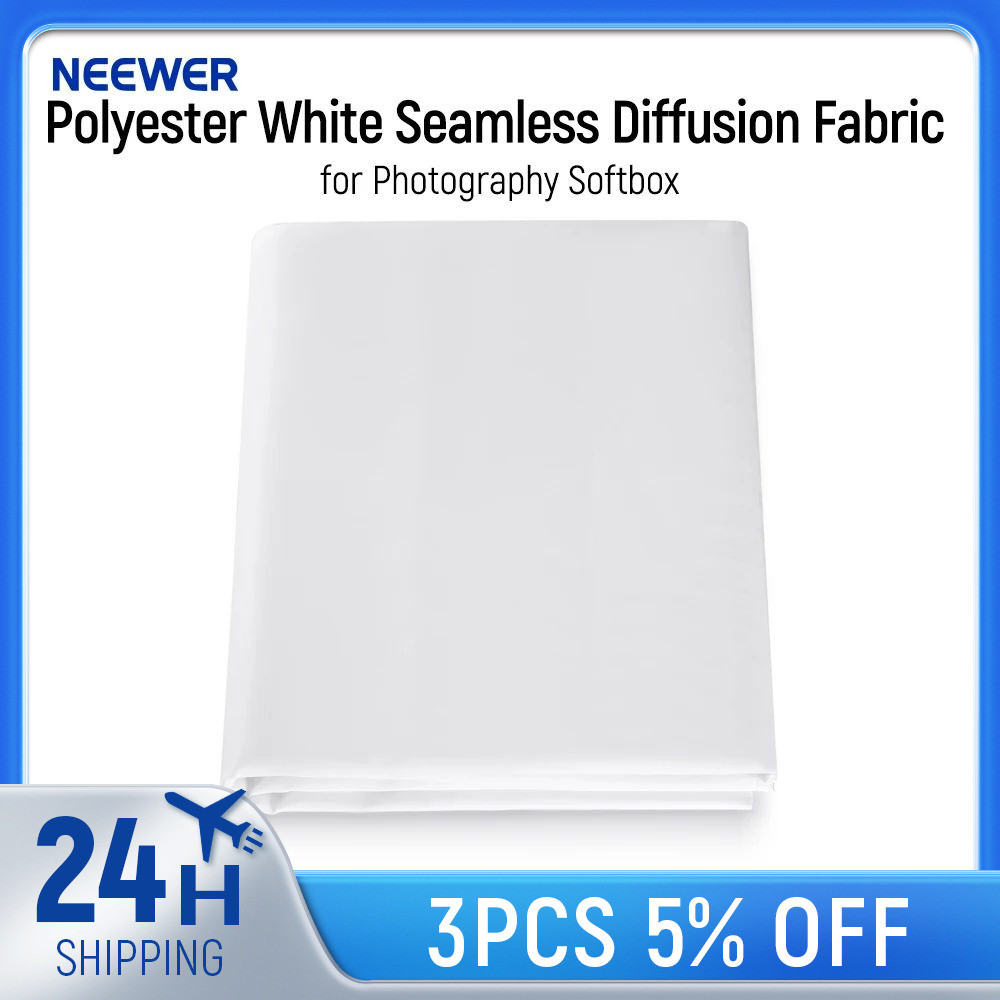 Neewer 1 Yard Polyester White Seamless Diffusion Fabric for Photography ...
