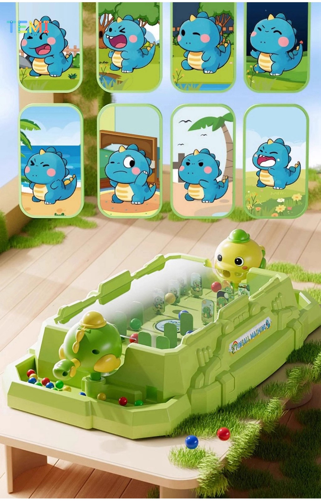 ⭐Pilipinas Sa Stock⭐TEMI Two Person Dinosaur Pinball Game Machine ...