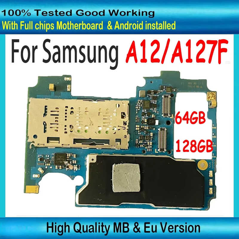 128Gb High Quality For Samsung Galaxy A12 A127f Motherboard Full Chips ...