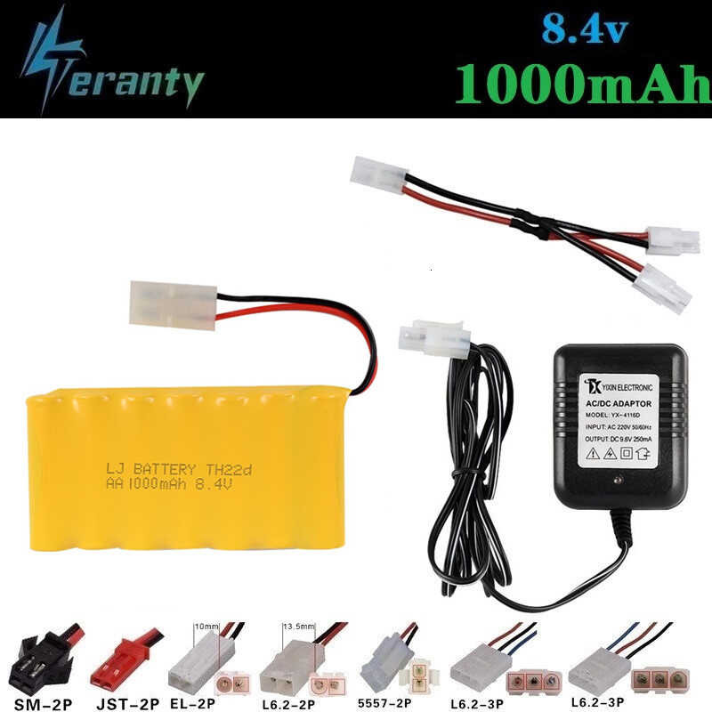 Model (M ) Ni-Cd 1000Mah + Charger For Rc Tan Train Robot Boat Gun AA 8 ...